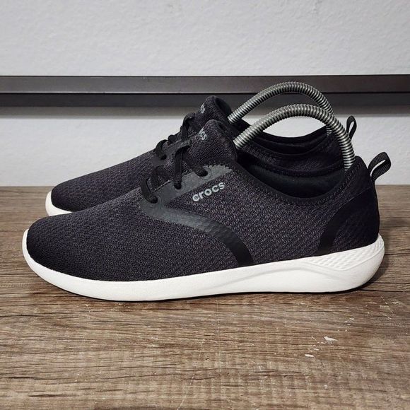 CROCS | Shoes | Crocsliteride Mesh Lace Womens Shoes Size 9 Black ...